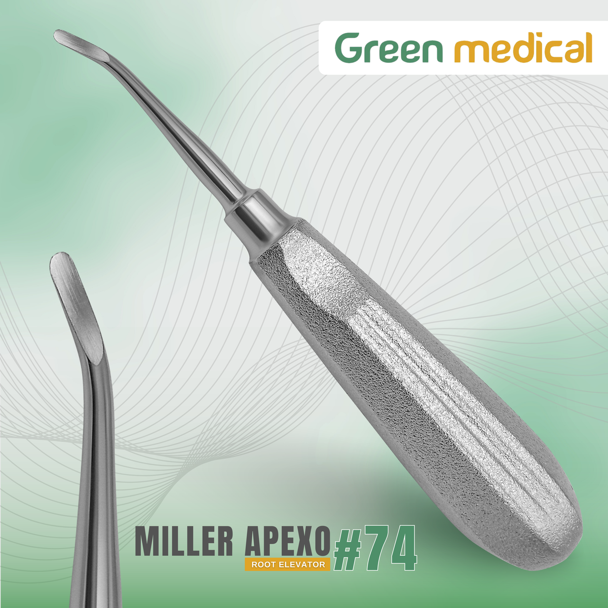 Dental Miller Apexo Root Elevator #74 – Premium German Stainless Steel – Green Medical Supplies Inc.