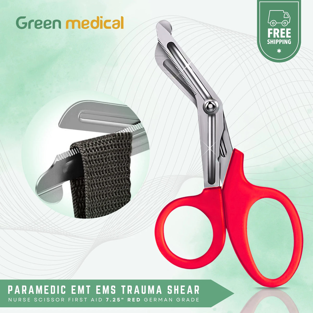 Paramedic EMT EMS Trauma Shear Nurse Scissor First Aid 7.25" Red Germa ...