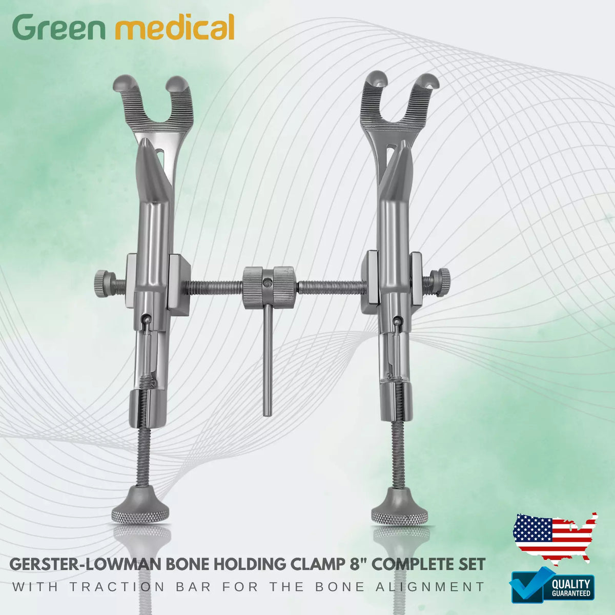Lowman Bone Holding Clamp 8" 1x2 Prong Complete Set Orthopedic Instrum – Green Medical Supplies Inc.