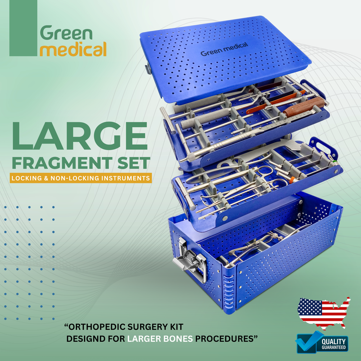 Premium Large Fragment Set – Locking & Non-Locking Orthopedic Tools ...