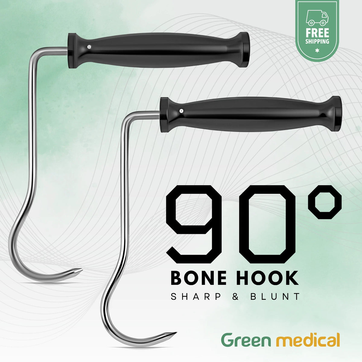 Sharp & Blunt 90° Bone Hook Orthopedic Premium Surgical Instrument Ger ...