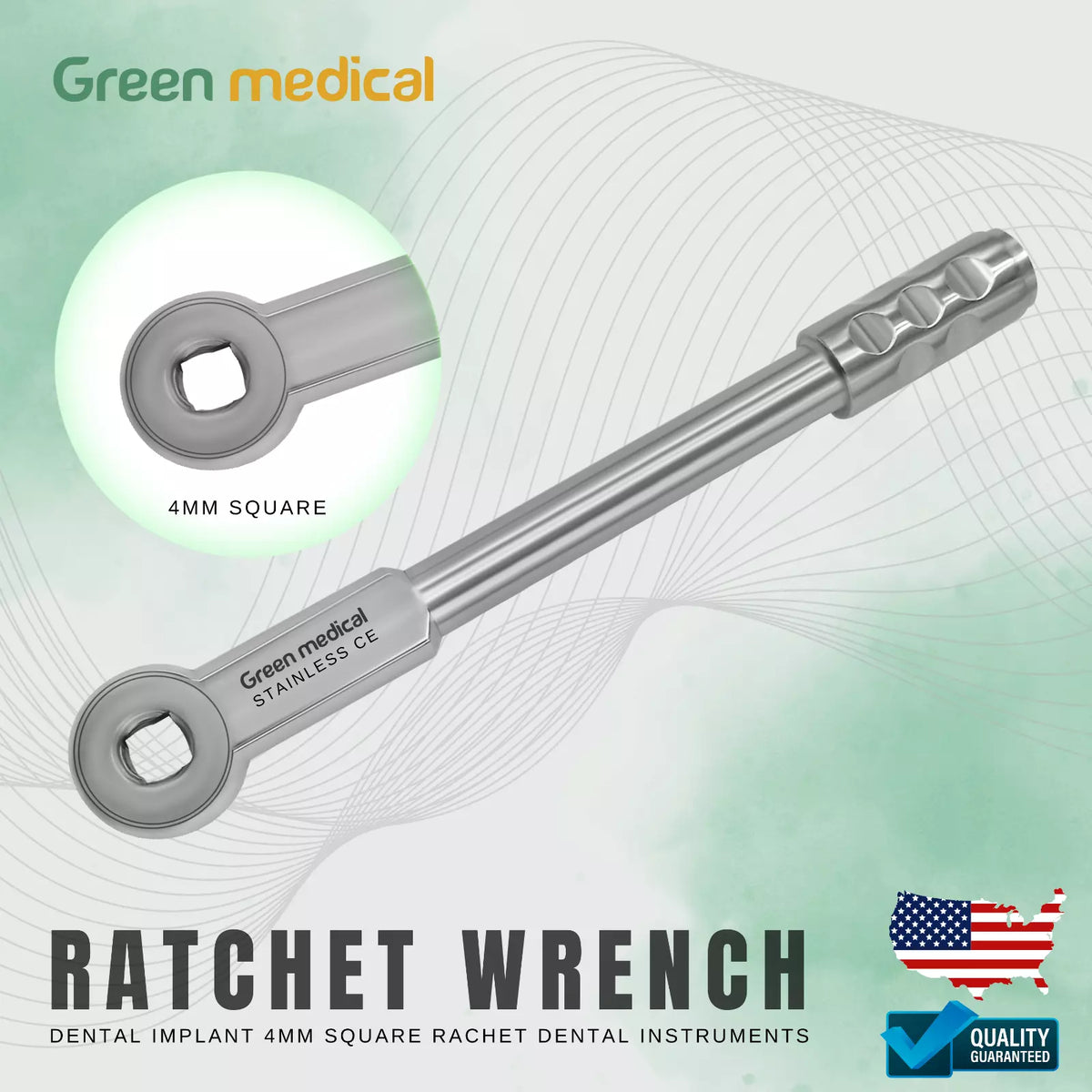 Ratchet Wrench Dental Implant 4 mm Square Rachet Dental Instruments ...
