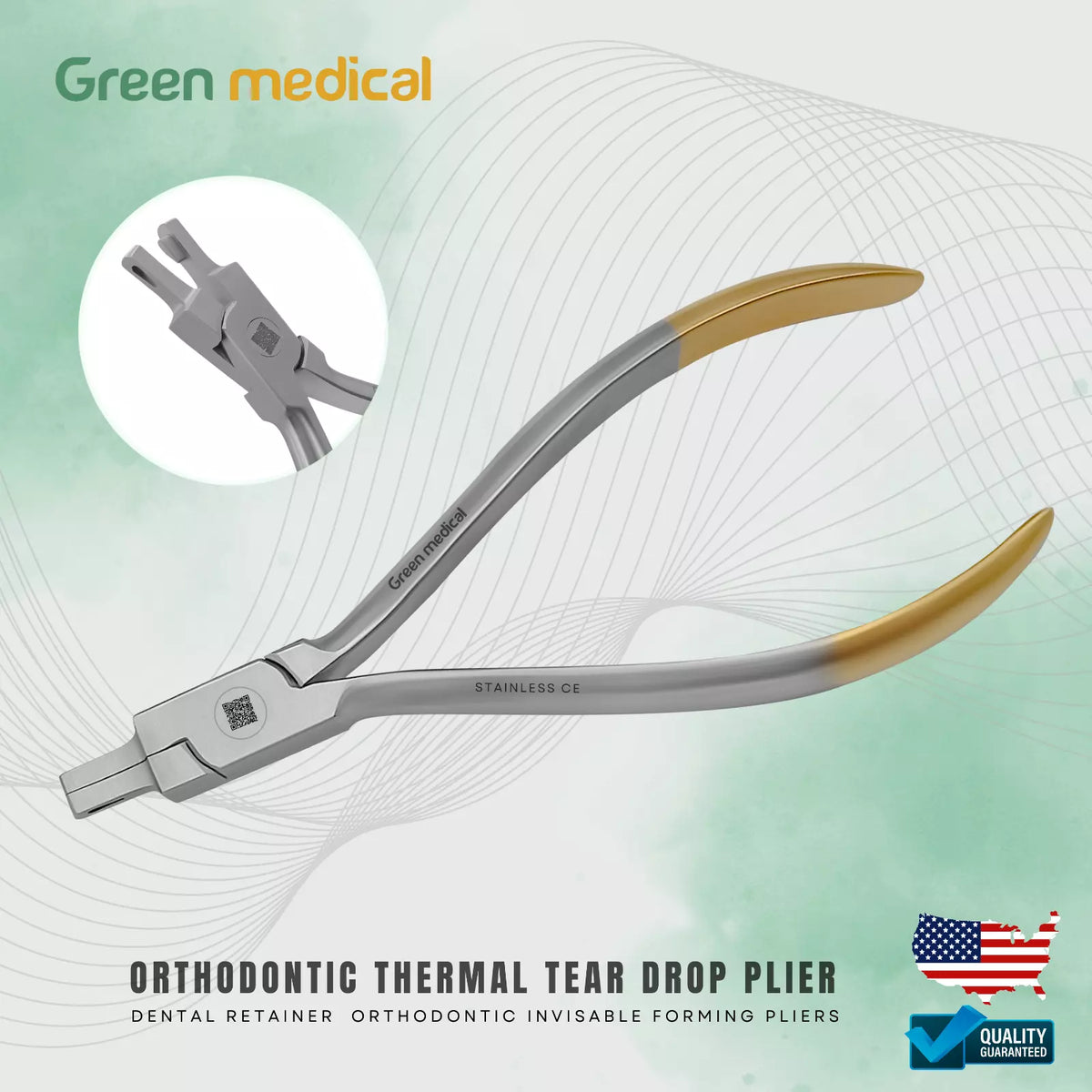 Orthodontic Tear Drop Plier Thermal Forming Retainer Clear Aligner Bra