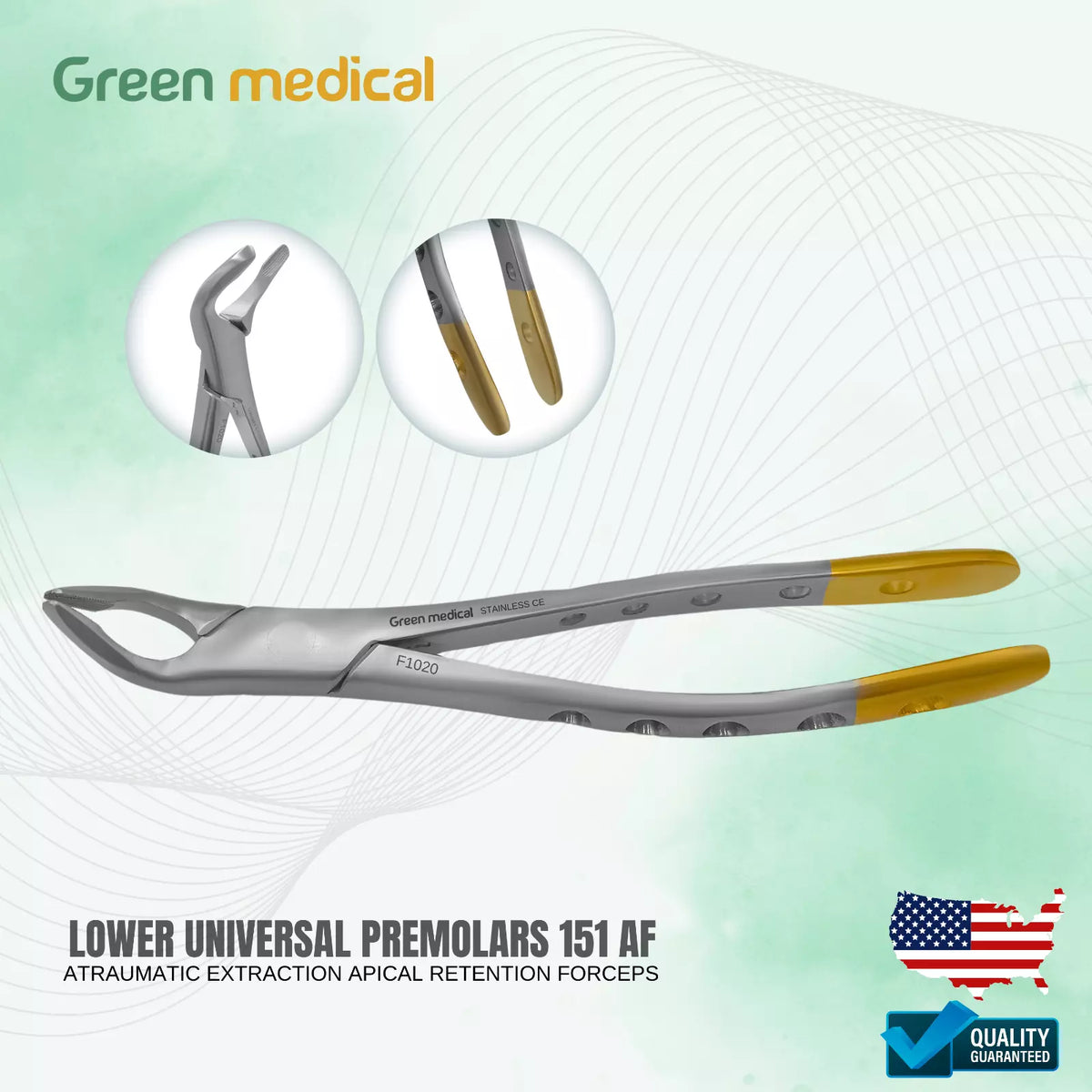 ATRAUMATIC EXTRACTION APICAL RETENTION FORCEPS-LOWER UNIVERSAL PREMOLA ...