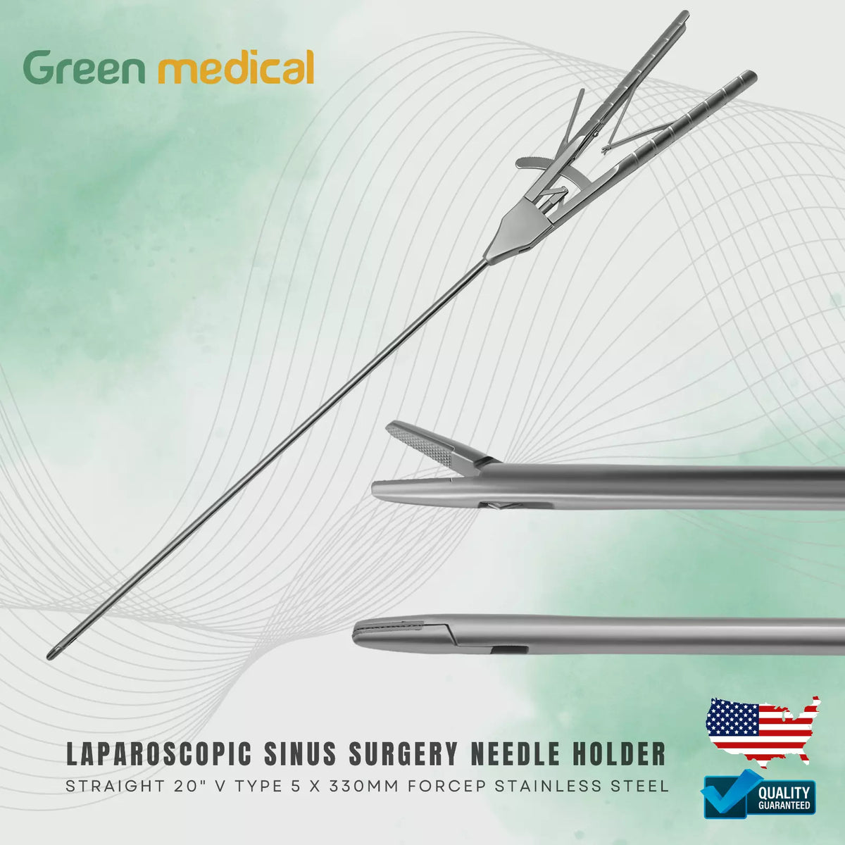 Laparoscopic Sinus Surgery Needle Holder Straight 20" V Type 5 X 330mm ...