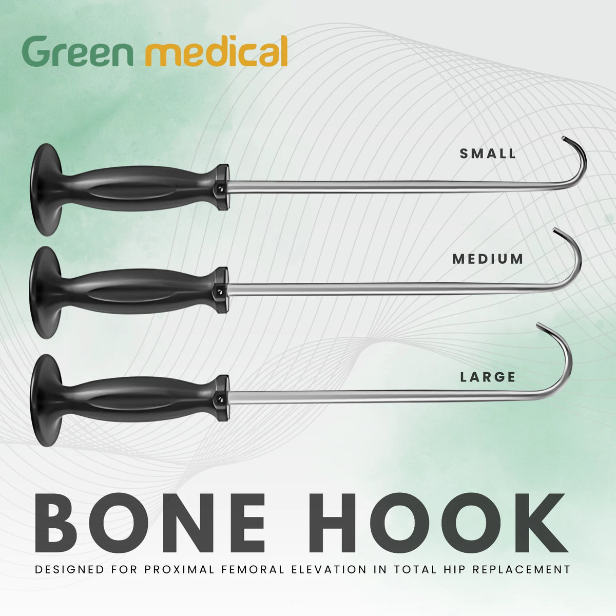 Bone Hook Retractors set of 3 Knee Raiser Hip Retractor Orthopedic ins ...