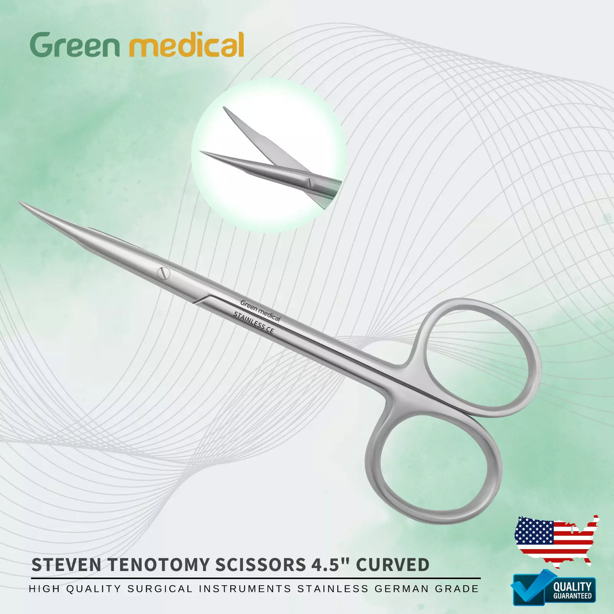 Stevens Tenotomy Scissors 4.5" Curved Surgical Instrument German Grade ...