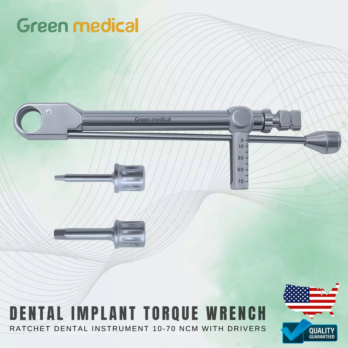 10-70 NCM Dental Implant Torque Wrench Ratchet Dental Instrument With ...