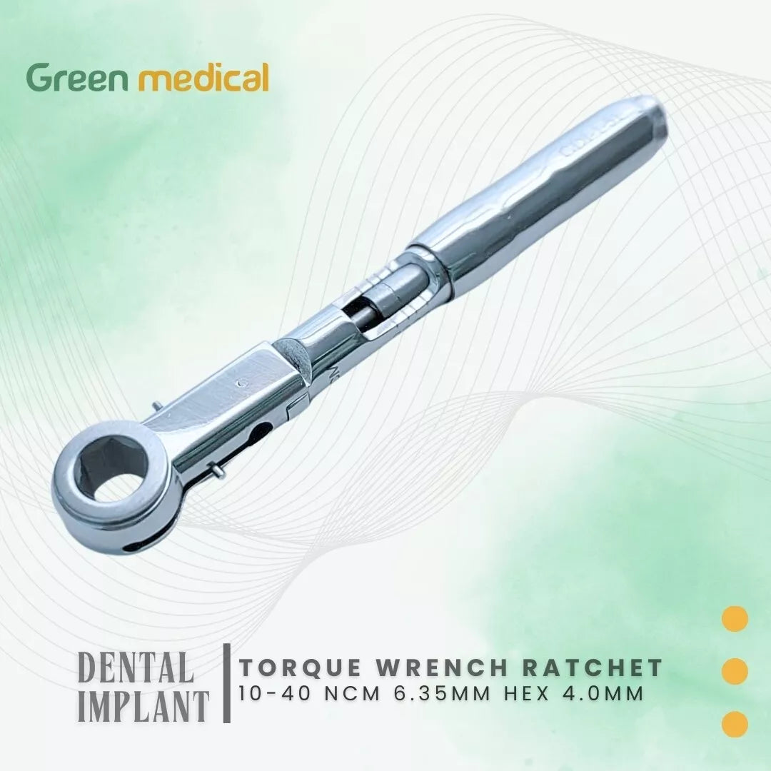 Dental Implant Torque Wrench Ratchet Universal 10-40 Ncm 6.35mm Hex 4 ...