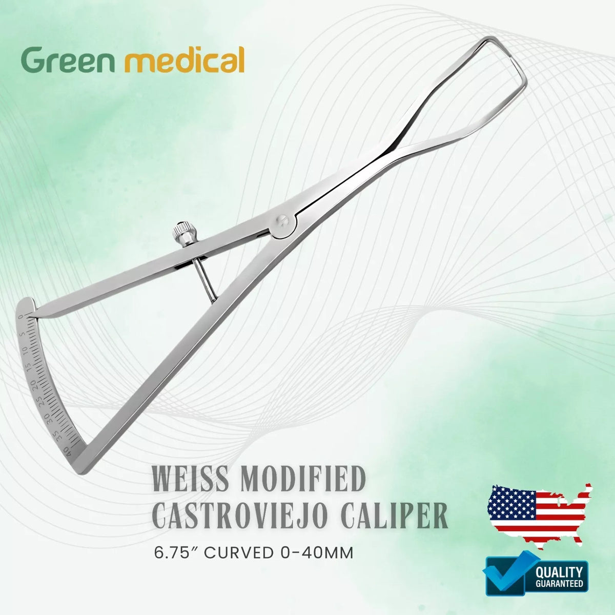 Weiss Modified 17cm Castroviejo Ridge Mapping Caliper 0-40mm Scale Den ...