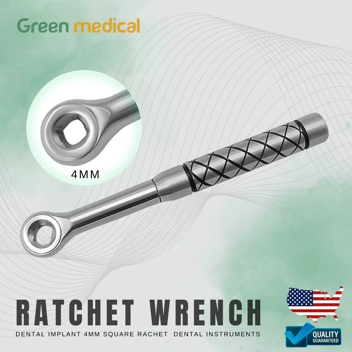 Ratchet Wrench Dental Implant 4mm Square Rachet Dental Instruments Sta ...