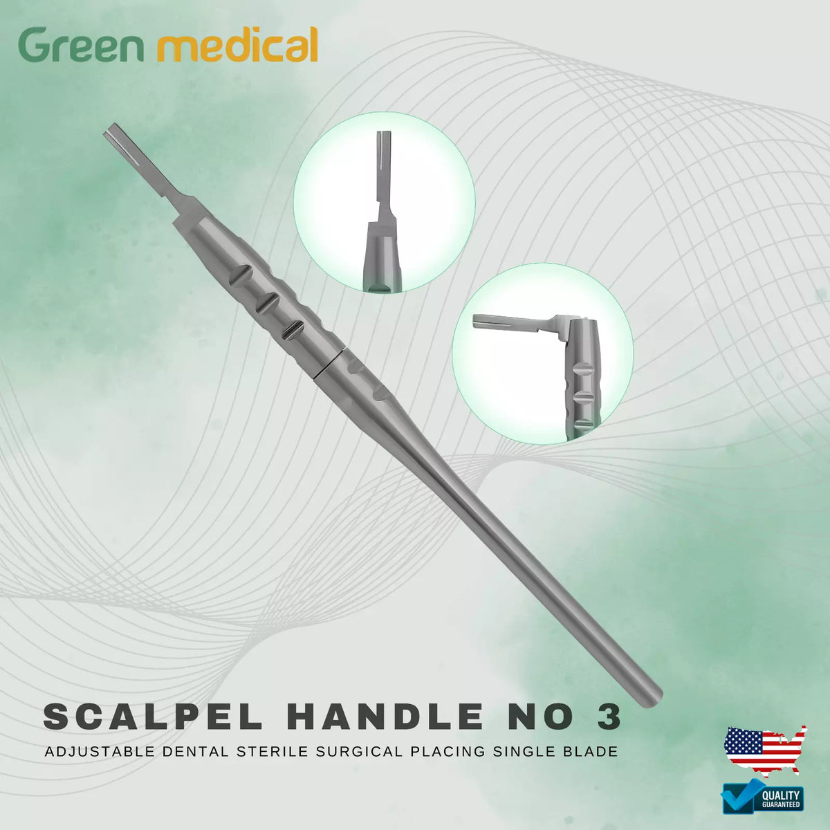 Scalpel Handle 3 Adjustable Dental Sterile Surgical Placing Single Bla ...